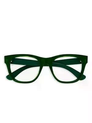 Gucci Logo Lettering Square Frame Glasses - Green