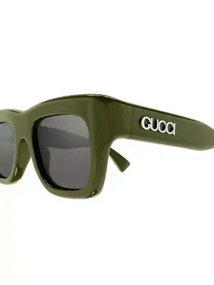 Gucci Logo-lettering Sunglasses - Green