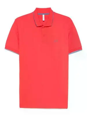 SUN 68 Logo-embroidered Polo Shirt - Red