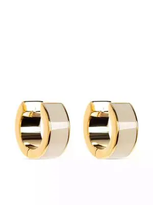 Tory Burch Icon Enamel Huggie Earrings - Gold