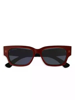 Gucci Rectangle-frame Sunglasses - Red