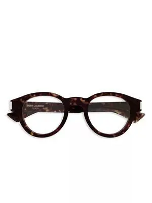 Saint Laurent Round Frame Eyeglasses - Brown