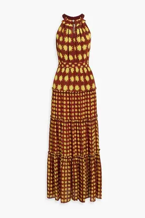 Printed Crepe de Chine Maxi Dresses