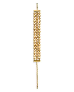 Cult Gaia Nora Foil Wood Bead Choker Necklace - Gold