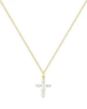 Ef Collection 14k Yellow Diamond Cross Necklace - Gold