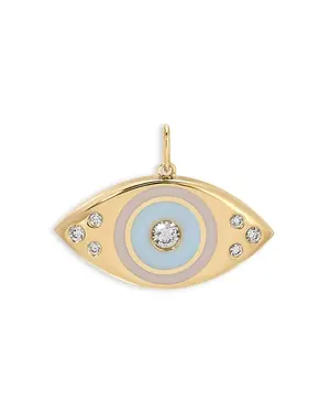Ef Collection 14k Yellow Jumbo Evil Eye Charm With Diamonds - Gold
