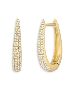 Ef Collection 14k Yellow Diamond Maeve Hoop Earrings - Gold