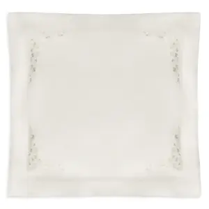 DEA LUXURY LINENS Matera Embroidered Euro Sham - Ivory/ Ivory