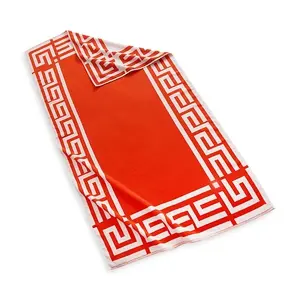 KASSATEX Greek Key Reversible Beach Towel - White/red
