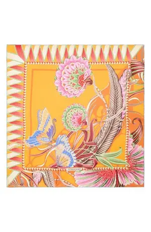 FERRAGAMO Giada Reversible Silk Square Scarf - Arancio/ Cotto