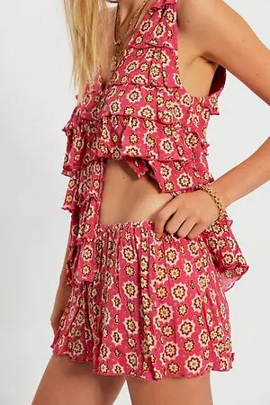 Free People Ruffle Me Up Set - Pink Combo