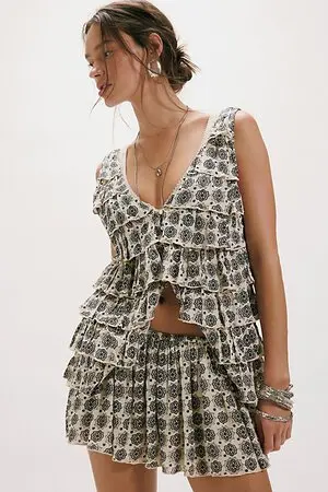 Free People Ruffle Me Up Set - Shell Combo