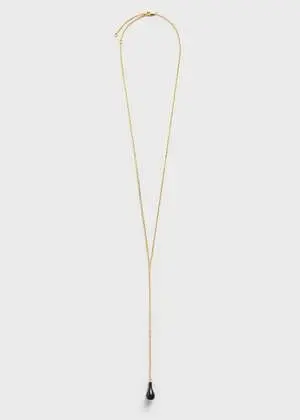 TOTEME Onyx Drop Y Neck Necklace - Black