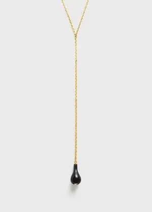 TOTEME Onyx Drop Y Neck Necklace - Black