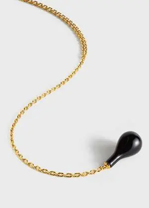 TOTEME Onyx Drop Y Neck Necklace - Black