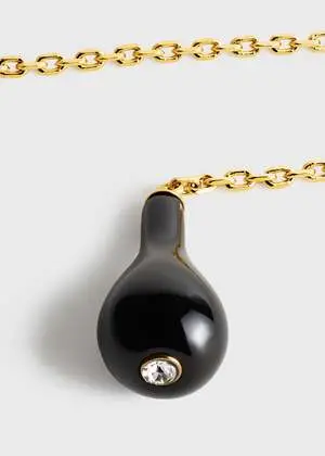 TOTEME Onyx Drop Y Neck Necklace - Black