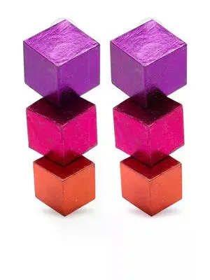 MONIES Geometric Drop Earrings - Purple