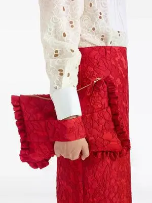 La DoubleJ Floral-lace Clutch Bag - Red