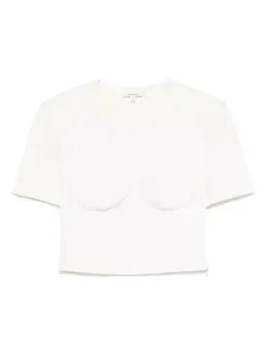 NENSI DOJAKA Cotton T-shirt With Built-in Cups - White