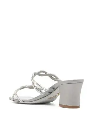 Rene Caovilla Crystal-embellished Sandals - Grey