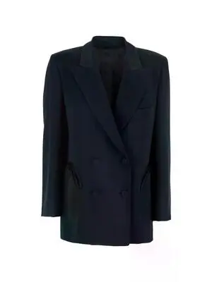 BLAZÉ MILANO Virgin Wool Double-breasted Blazer - Blue