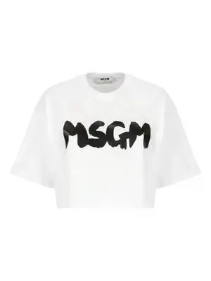 MSGM Logo-Print T-Shirt White