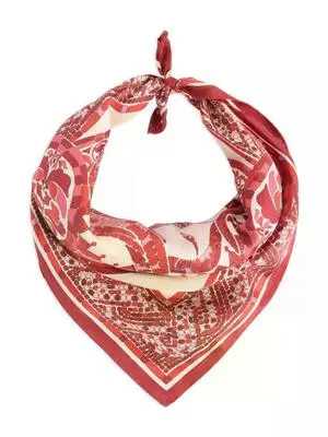 La DoubleJ Printed Foulard Scarf - Red