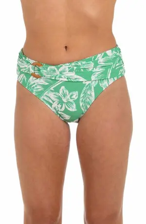 La Blanca Batiki Mid-rise Bikini Bottoms - Eucalyptus