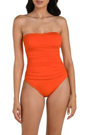 La Blanca Shirred Cutout One-piece Swimsuit - Tangelo