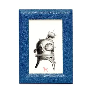 PIGEON AND POODLE Oxford Faux Shagreen Frame, 4 X 6 - Navy