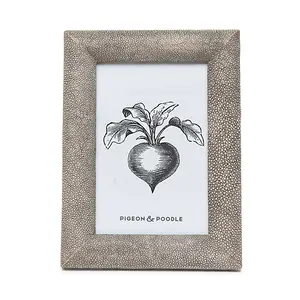 PIGEON AND POODLE Oxford Faux Shagreen Frame, 4 X 6 - Sand