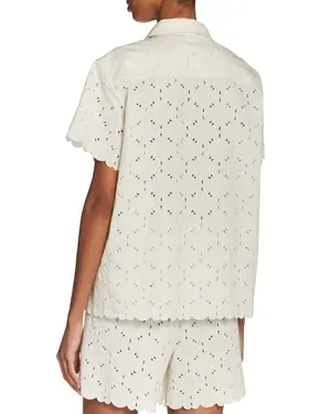Moncler Eyelet Embroidered Shirt - Natural