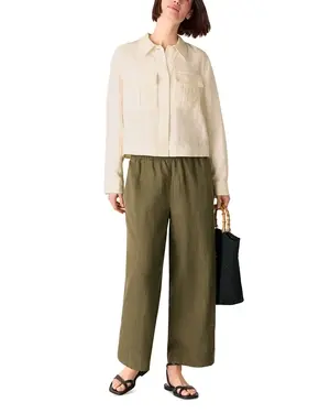 Whistles Abby Linen Casual Jacket - Ivory