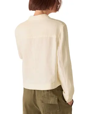 Whistles Abby Linen Casual Jacket - Ivory