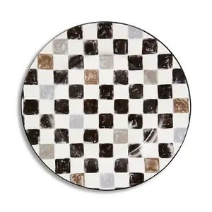 MACKENZIE-CHILDS Check Round Platter - Black