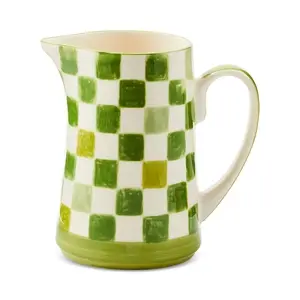MACKENZIE-CHILDS Check Pitcher Green