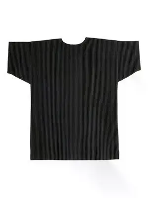 Issey Miyake Plissé-effect T-shirt - Black