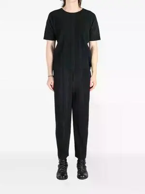 Issey Miyake Plissé-effect T-shirt - Black