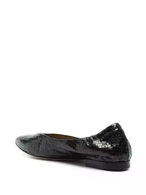 ANNA F. Snake Skin-effect Ballet Flats