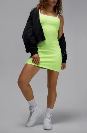JORDAN Slim Minidress - Key Lime/white/white