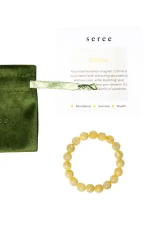 SEREE Manifest Collection Abundance Crystal Beaded Bracelet - Yellow