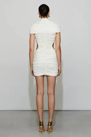 ET OCHS Ruched Mini Dress With Cutouts