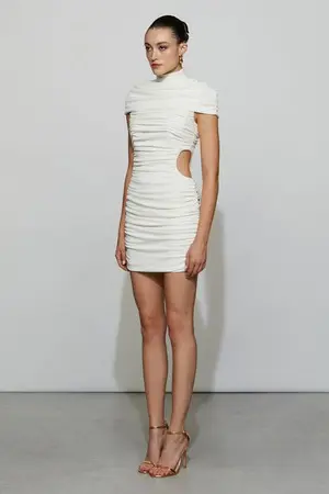 ET OCHS Ruched Mini Dress With Cutouts