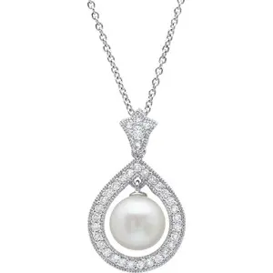 CRISLU Andrew Prince Imitation Pearl Pendant Necklace - Pearl/ Ivory