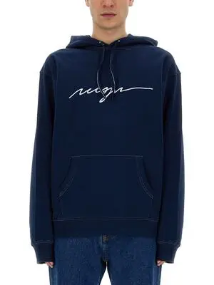 MSGM Sweatshirt With Logo - Blue