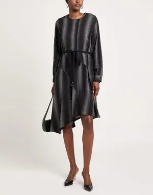 High Midi Dress With Mandarin Collar And Open Back