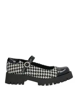 DIVINE FOLLIE Mary Jane Pumps With Houndstooth And Patent Leather - Black