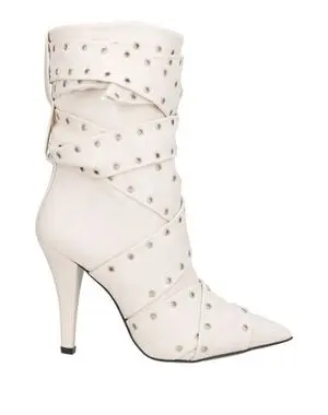 DIVINE FOLLIE Ankle Boots In Textile Fibers - Off White