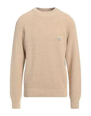 GARMENT WORKSHOP Cotton Cable-knit Crewneck Sweater - Beige