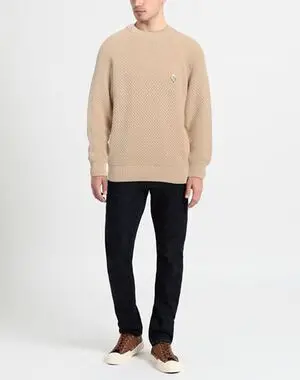 GARMENT WORKSHOP Cotton Cable-knit Crewneck Sweater - Beige